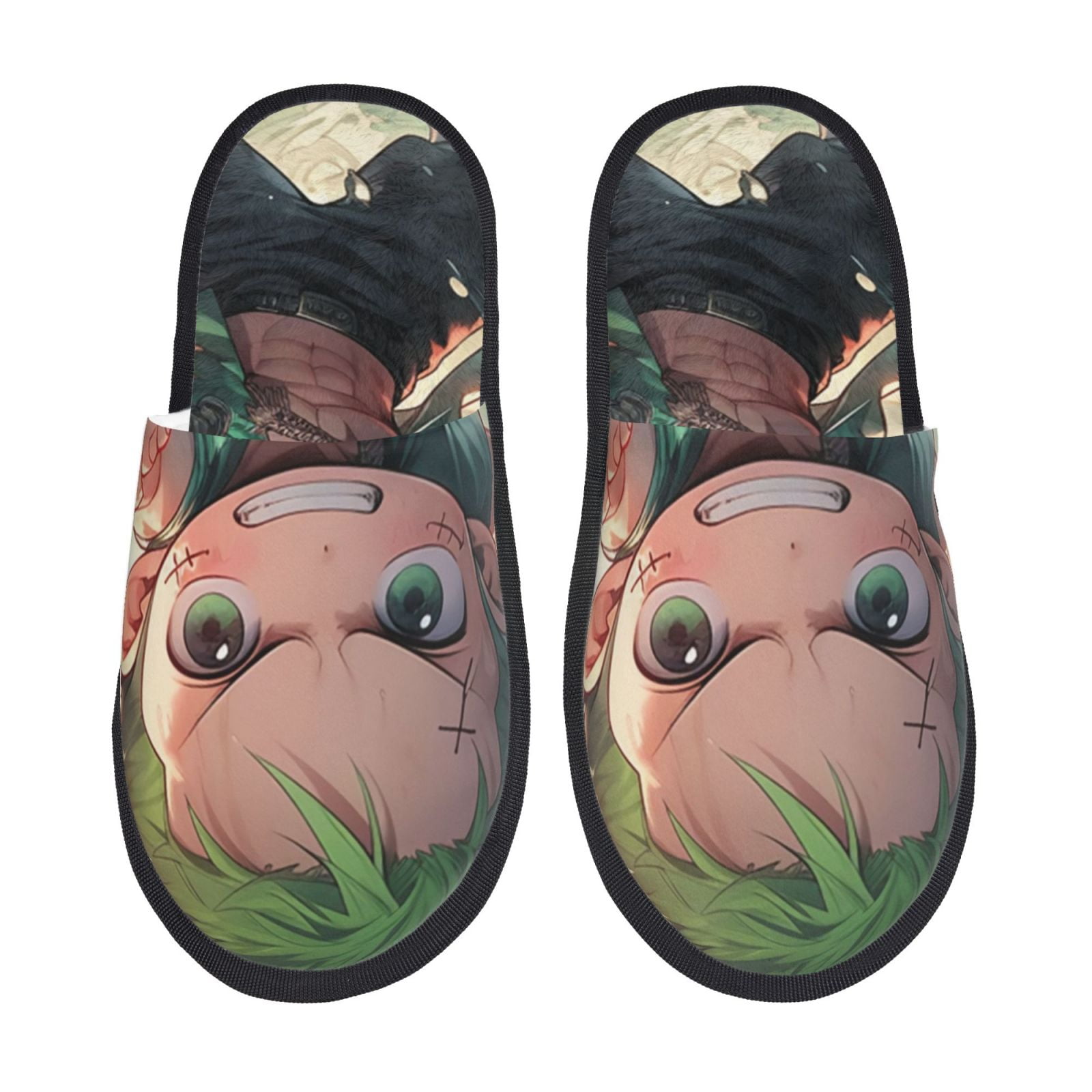 Roronoa Zoro Slippers For Women Men Cartoon Print Furry House Slippers ...