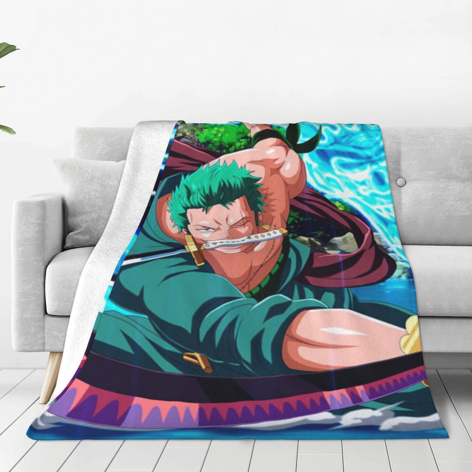 Roronoa Zoro Throw Blanket Couch Bed Sofa Soft Lightweight Warm Cozy ...