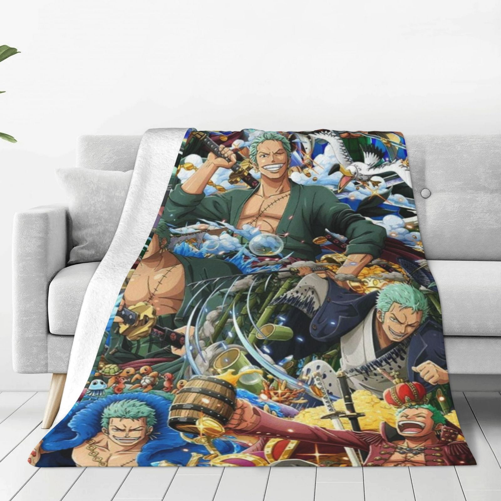 Roronoa Zoro Throw Blanket Couch Bed Sofa Soft Lightweight Warm Cozy ...
