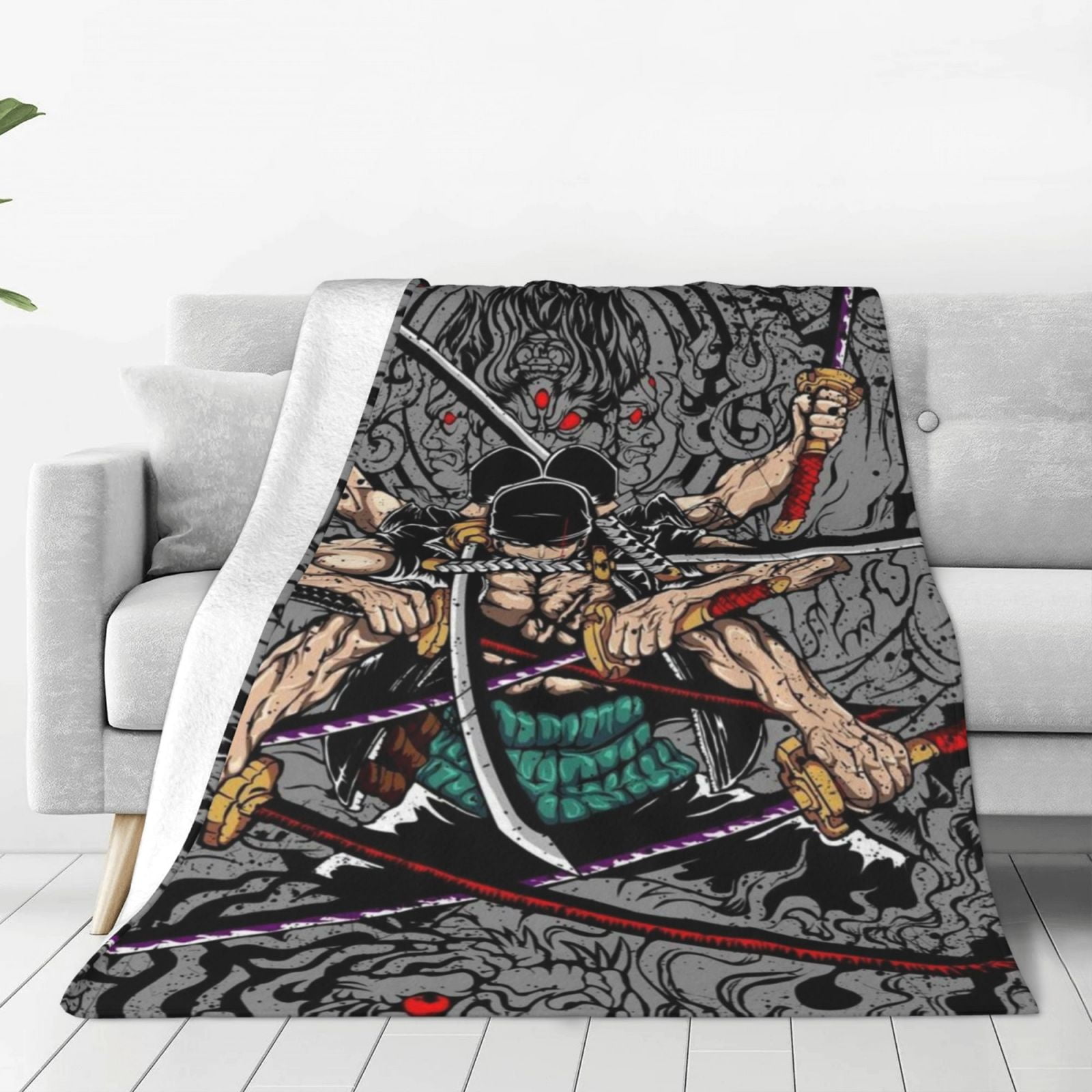 Roronoa Zoro Throw Blanket Couch Bed Sofa Soft Lightweight Warm Cozy ...