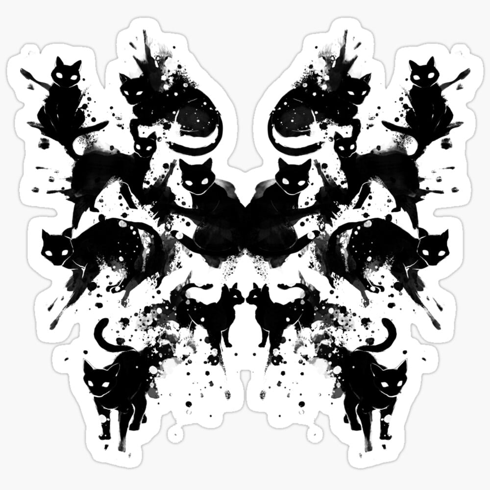 Rorschach Test Cats On My Mind Sticker Phone Decal Water Bottle ...
