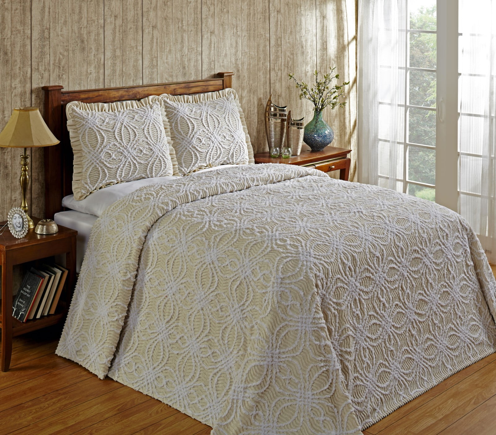 Rosa Bedspread Queen 102x110 Natral - Walmart.com