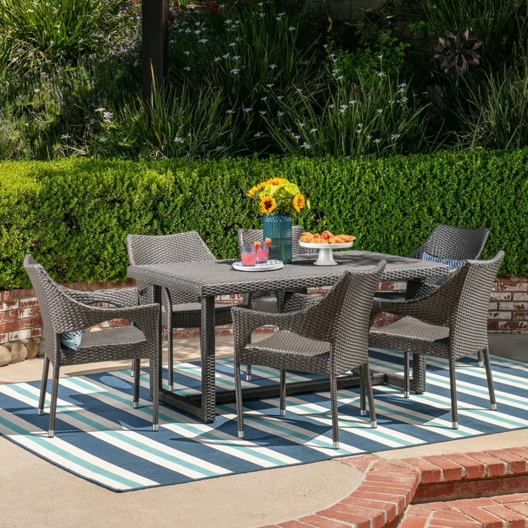 Contempo Husk Outdoor Wicker With Cushions Dining Set 41