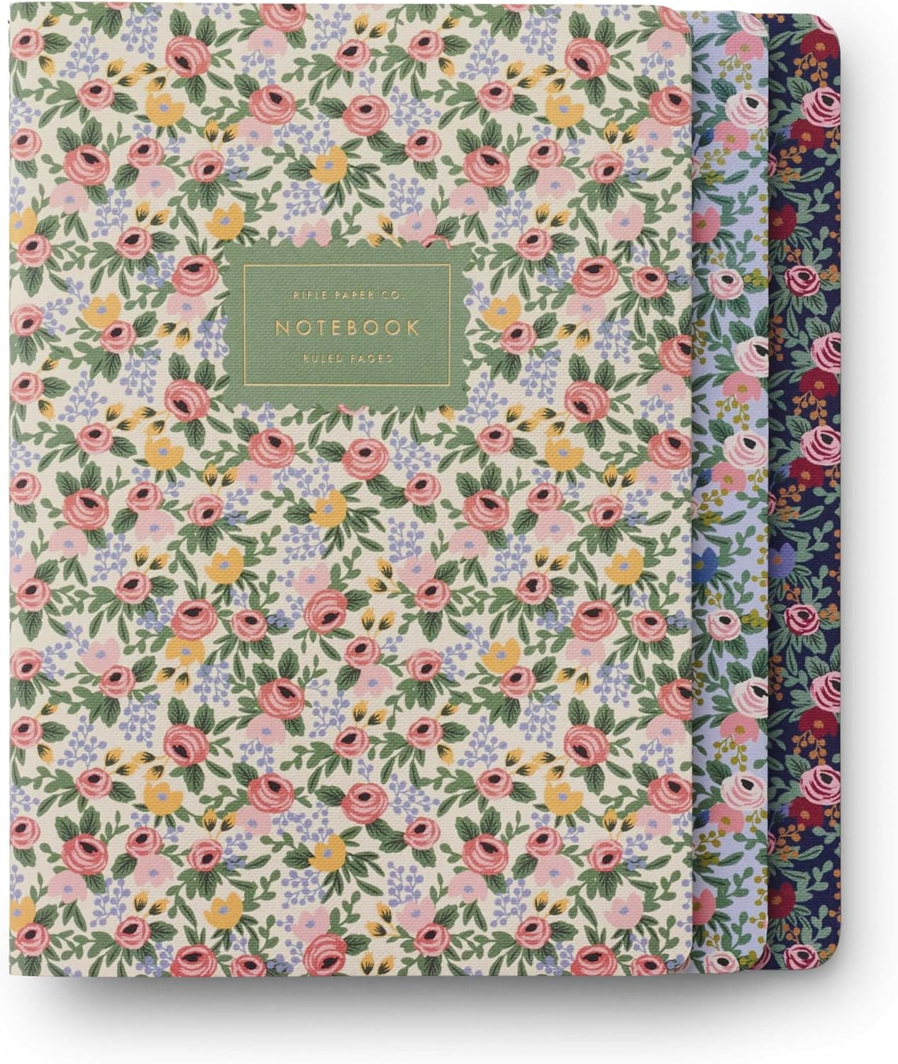 Rosa Stitched Notebook Set, Assorted Set of 3 Notebooks, 64 Ruled Pages ...