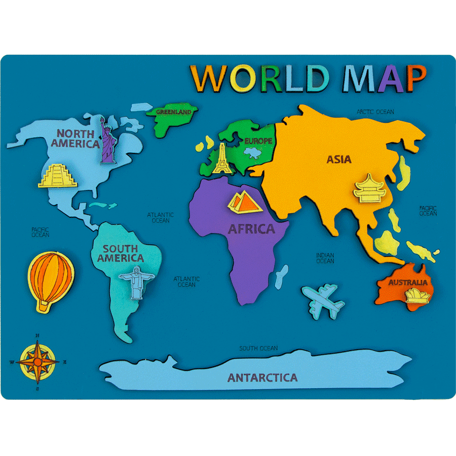 Rosa Talent World Map 3D Paint Set, MDF, 9.65*7.28 inches - Walmart.com