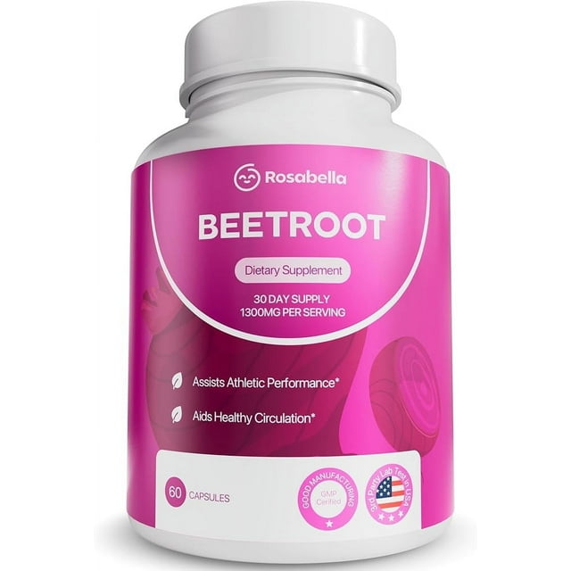 Rosabella_Organic_Beet Root_Capsules_- 60_Count, Natural_Energy_Support ...