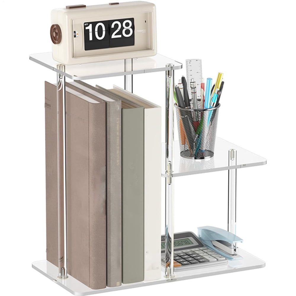 Rosafegon Acrylic Bedside Table 3 Tier Clear Side Table Nightstand ...