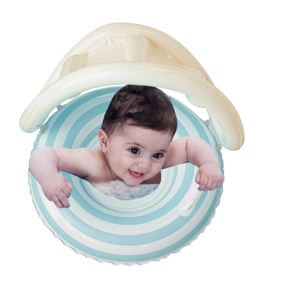 Rosafegon Baby Float with Canopy Inflatable Toddler Swim Aid Baby ...