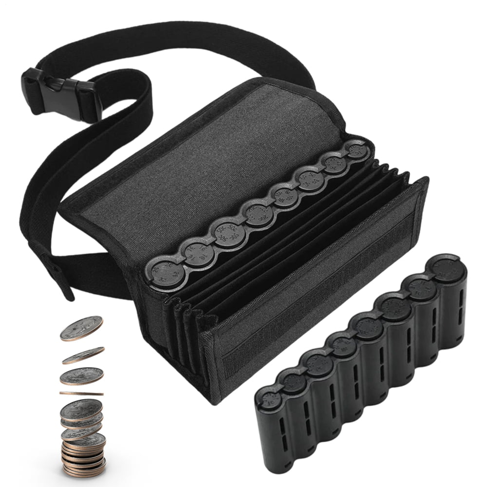 Rosafegon Coin Dispenser Bag Multi Pockets Coin Sorter Organizer Changer Waist Carrier Versatile ...