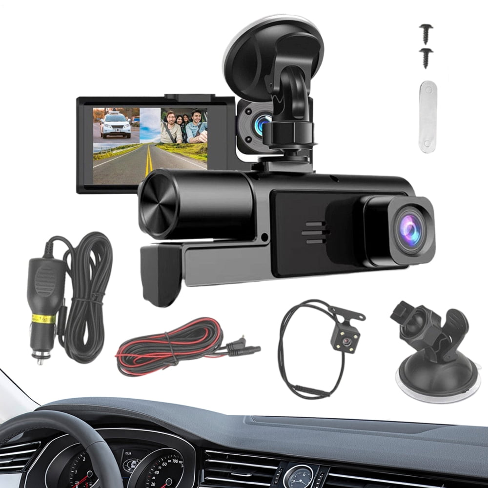 Rosafegon Dash Camera Car Camera 1080P Video Recorder with 3 Channel ...