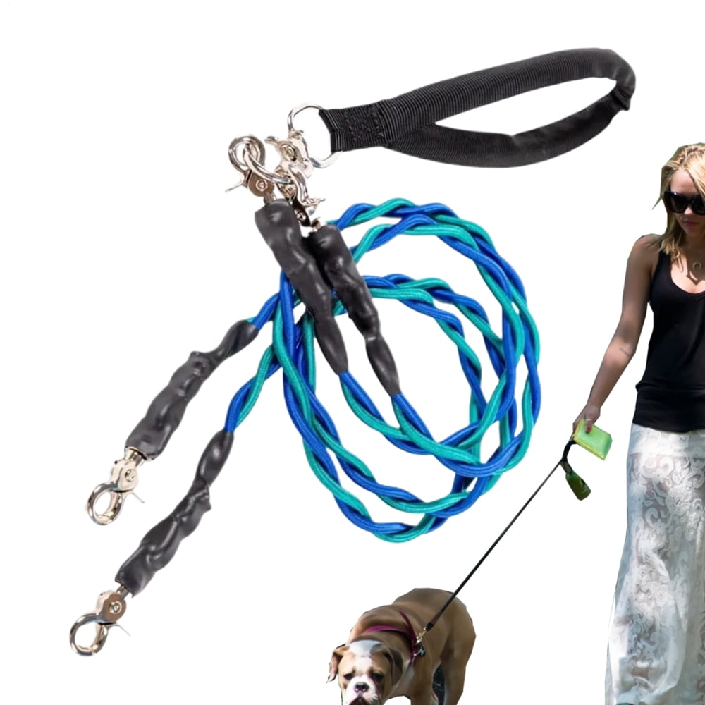 Rosafegon Double Dog Strap Two Dog Rope Walking Strap 360-Degree ...