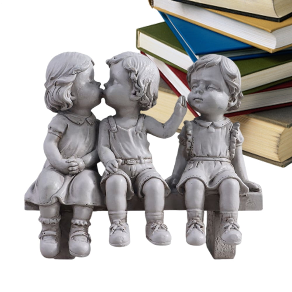 Rosafegon First Kiss Resin Garden Statue Decorative Puppy Love Garden ...