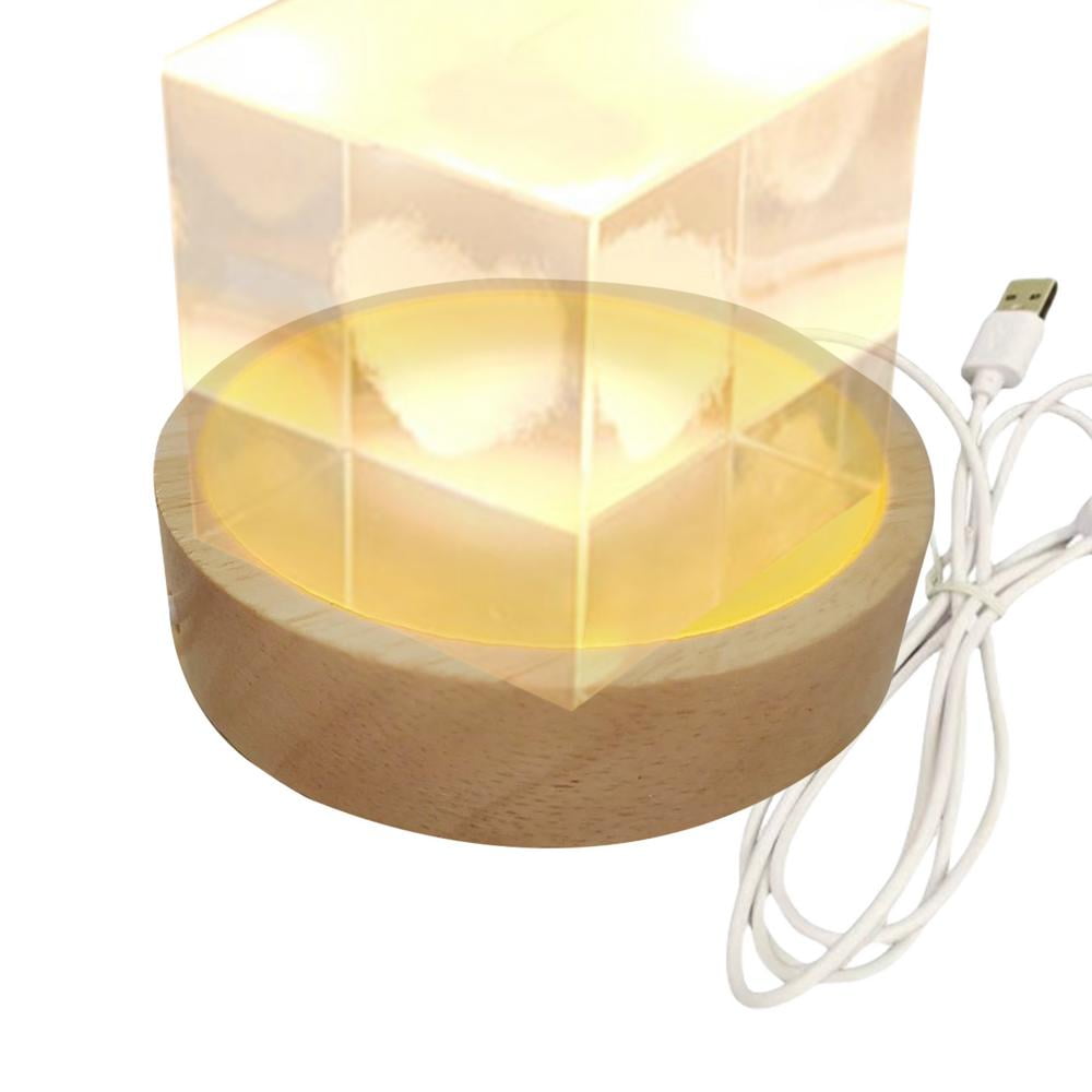 Rosafegon LED Display Base Crystal Glass Light Base Stand LED Light ...