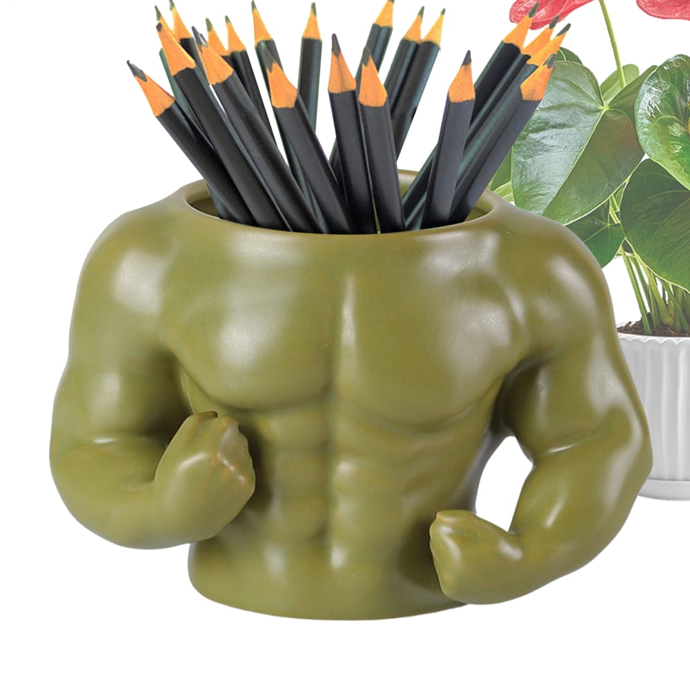 Rosafegon Pen Organizer for Desk Ceramic Fitness-Themed Cool Pen Holder ...