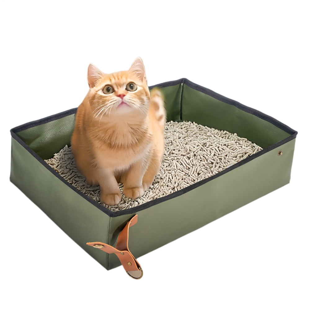 Rosafegon Portable Cat Litter Box Folding Cat Litter Box Pet Carry ...