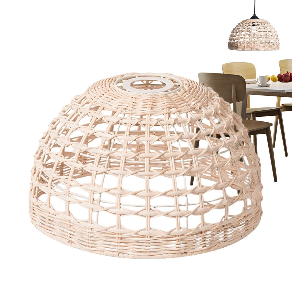 Rosafegon Rattan Pendant Lamp Shade Outdoor Woven Lamp Shade Hand Woven ...