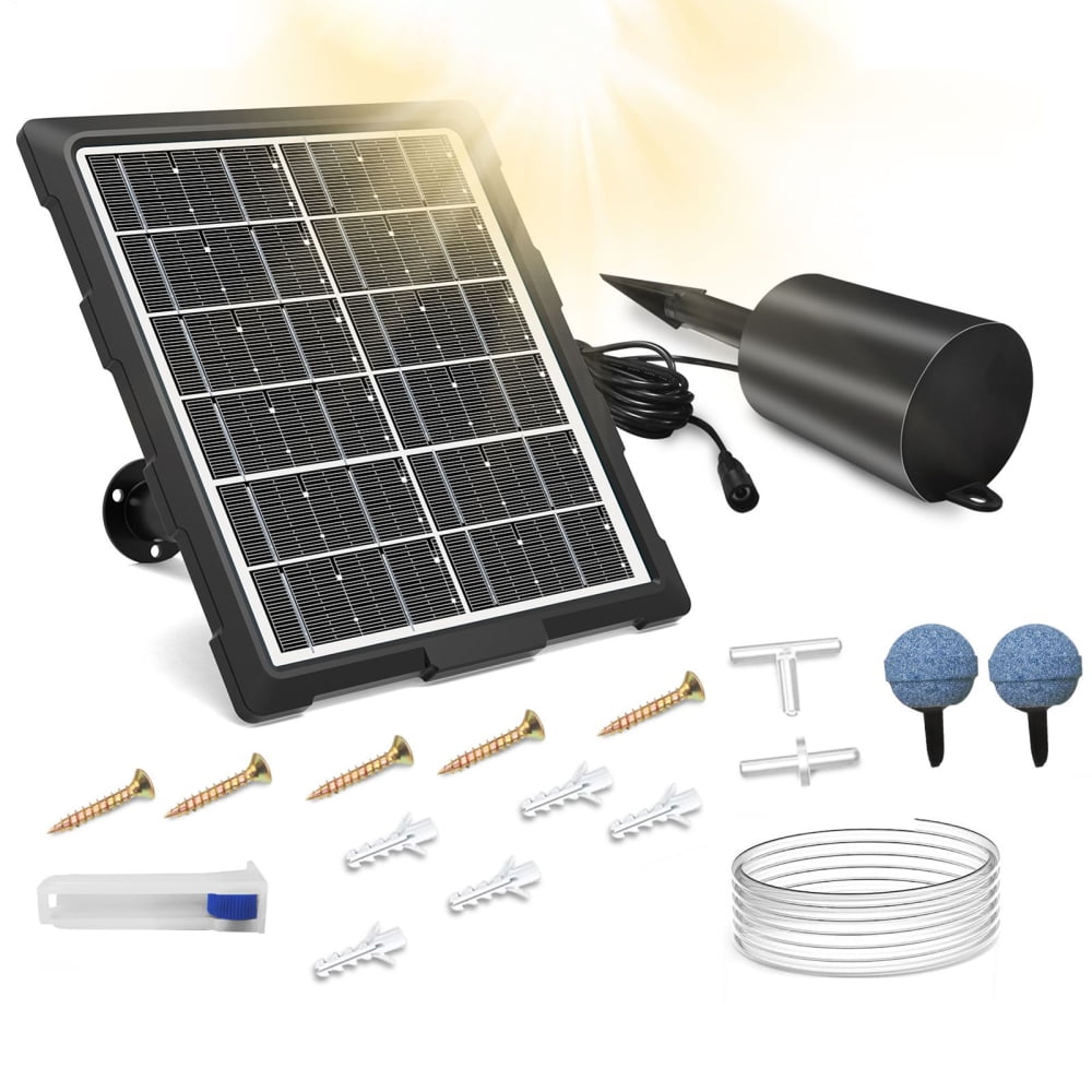 Rosafegon Solar Aerator for Pond Solar Aquarium Air Pump 3 Working ...