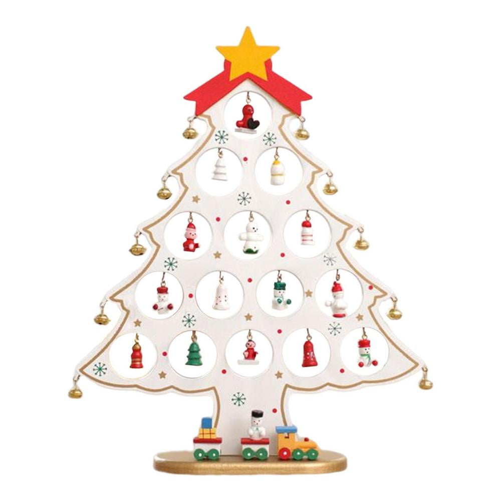 Rosafegon Tabletop Christmas Tree Mini Tabletop Wood Christmas Tree ...