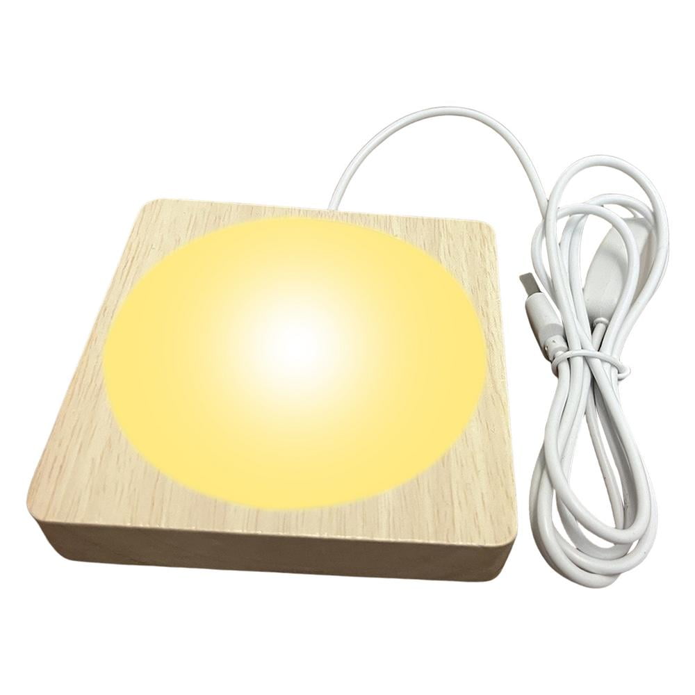 Rosafegon Wooden LED Lights Display Base Wood LED Display Stand USB 3 ...