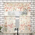 Rosalind Watercolor Floral Semi-Sheer Rod Pocket Kitchen Curtain ...