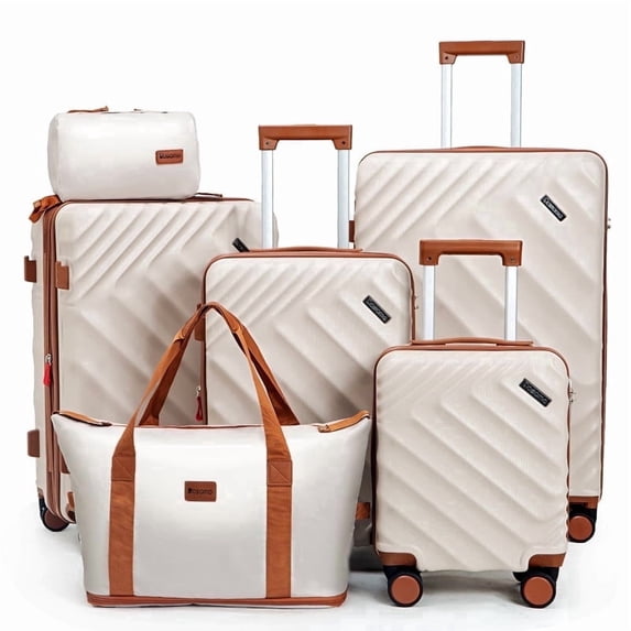 Rosamo 6 Piece Hardshell Luggage Set, Lightweight Expandable Suitcases ...