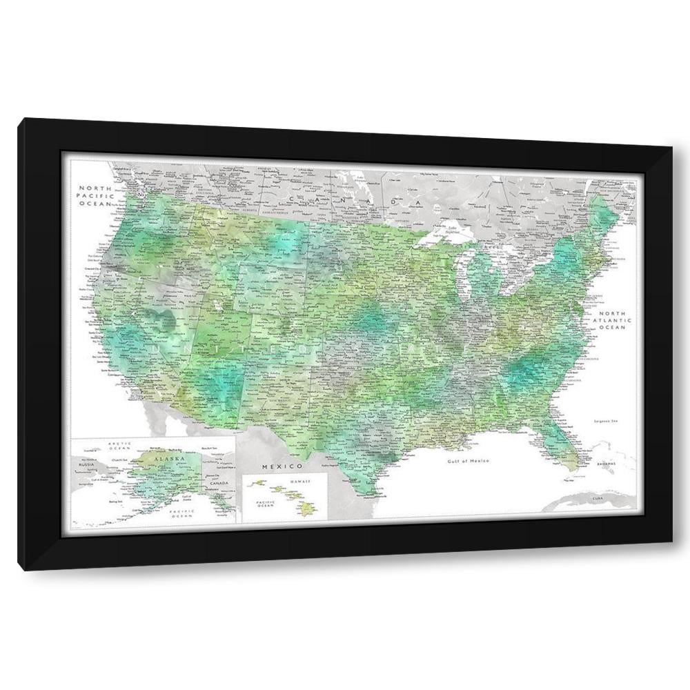 Rosana Laiz Blursbyai 24x17 Black Modern Wood Framed Wall Art Titled ...