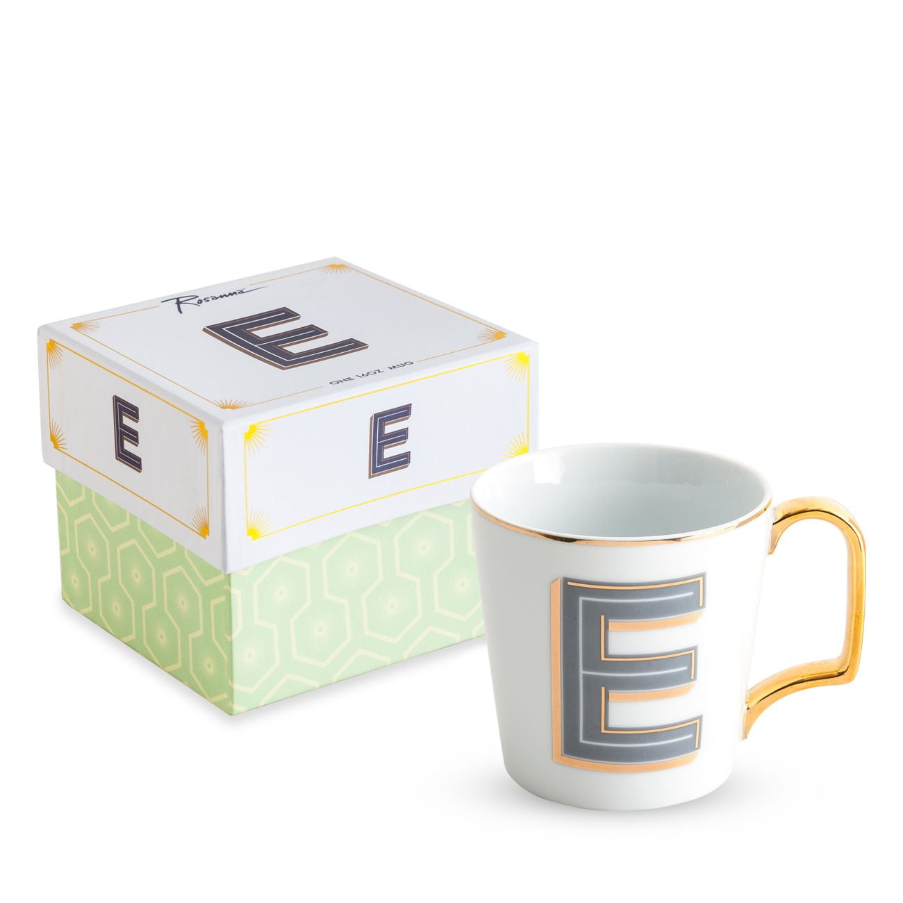 Rosanna Monogram Porcelain Coffee Mug, Size One Size - White, Letter E ...