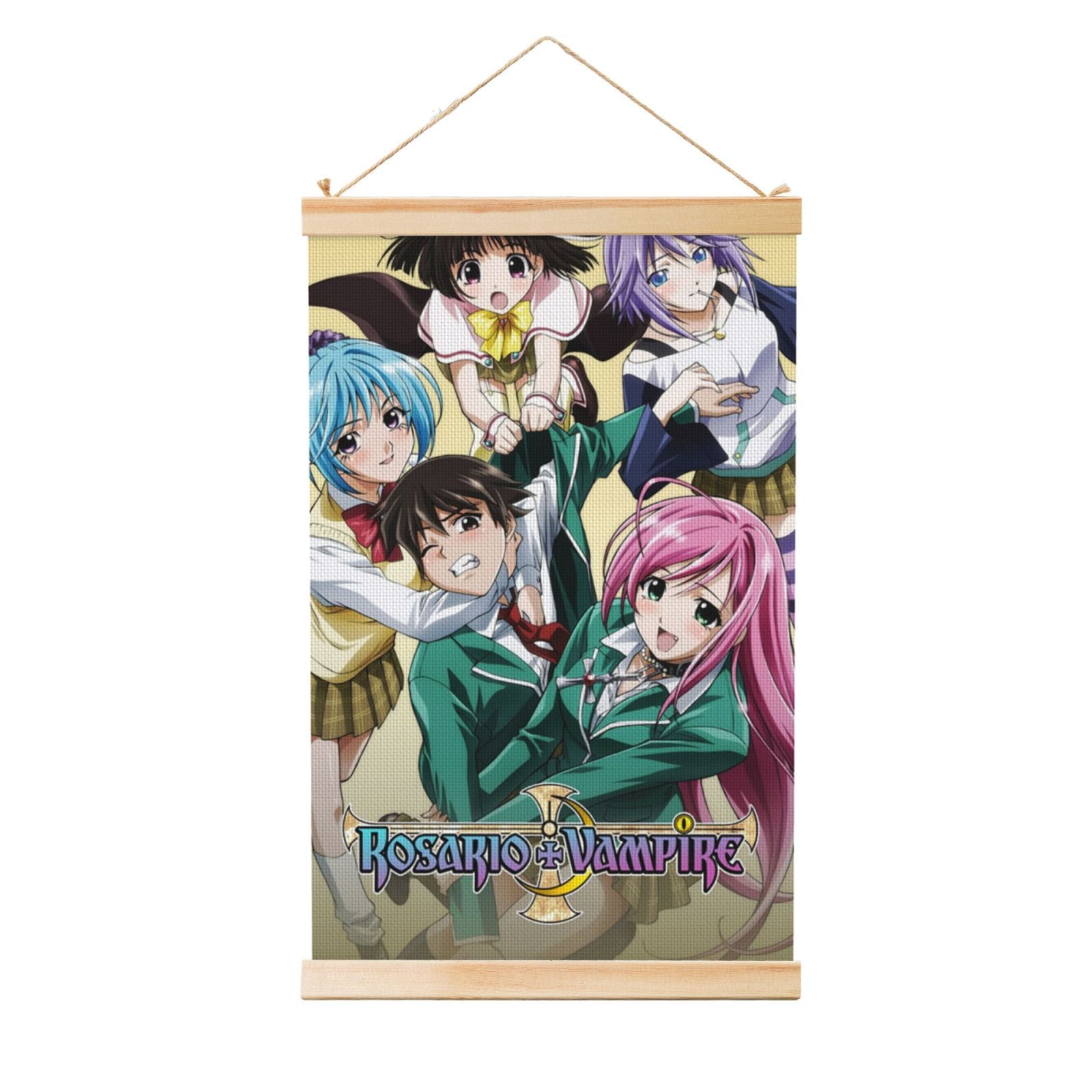 Rosario And Vampire Poster Canvas Wooden Shaft Hanging Poster Home ...