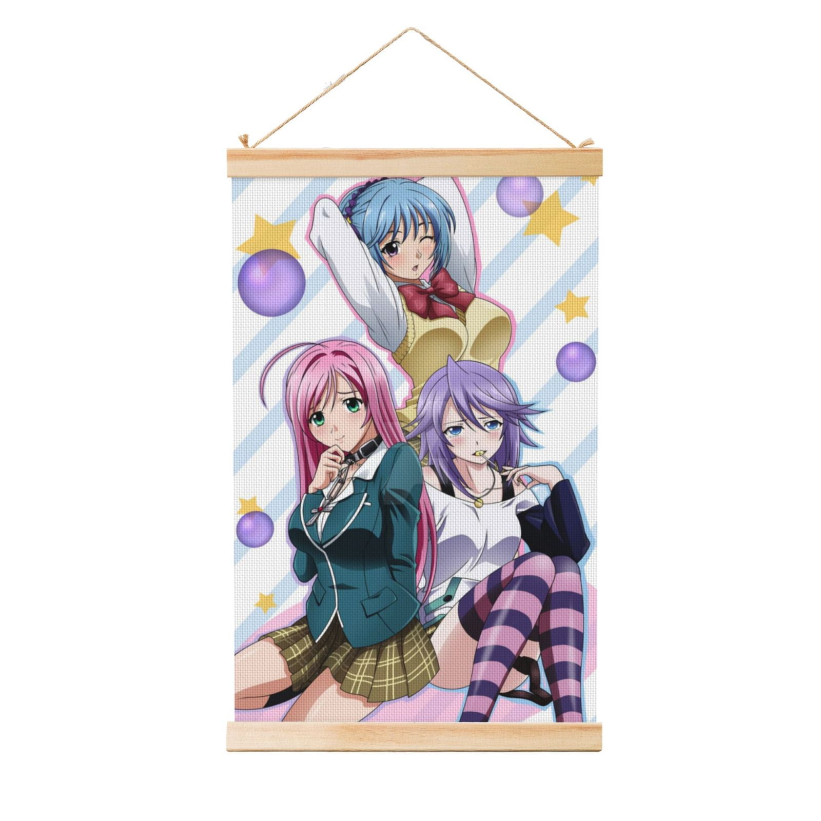 Rosario And Vampire Poster Canvas Wooden Shaft Hanging Poster Home ...