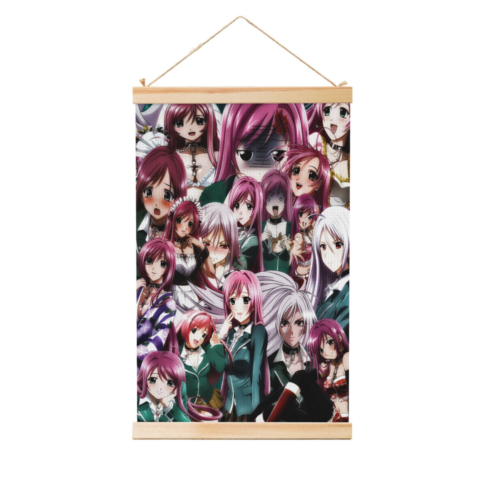 Rosario And Vampire Poster Canvas Wooden Shaft Hanging Poster Home ...