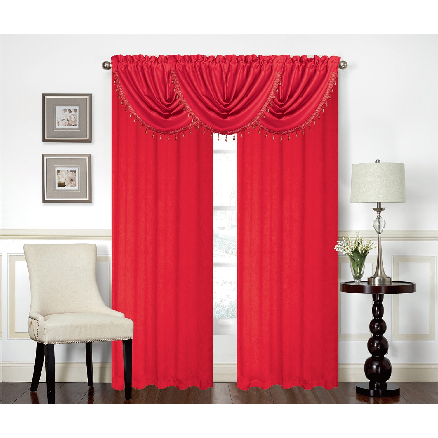 Rosario Rod Pocket Room Darkening Window Panel, Red, 54x84 Inches ...