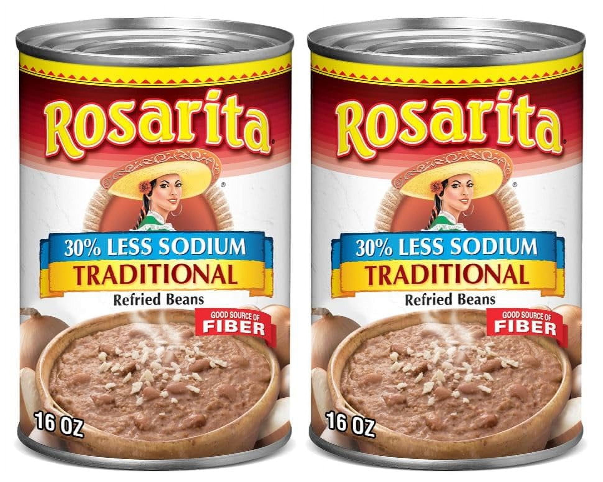 Rosarita Low Sodium Refried Beans, 16 oz, Pack of 2 - Walmart.com