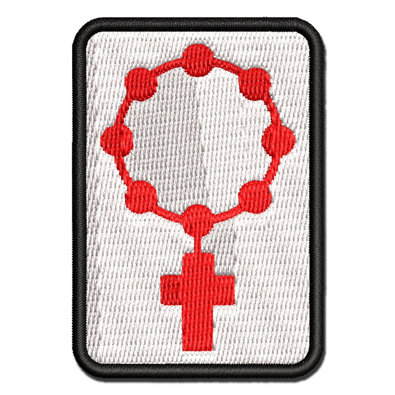 Rosary Catholic Symbol Applique Multi-Color Embroidered Iron-On Patch ...