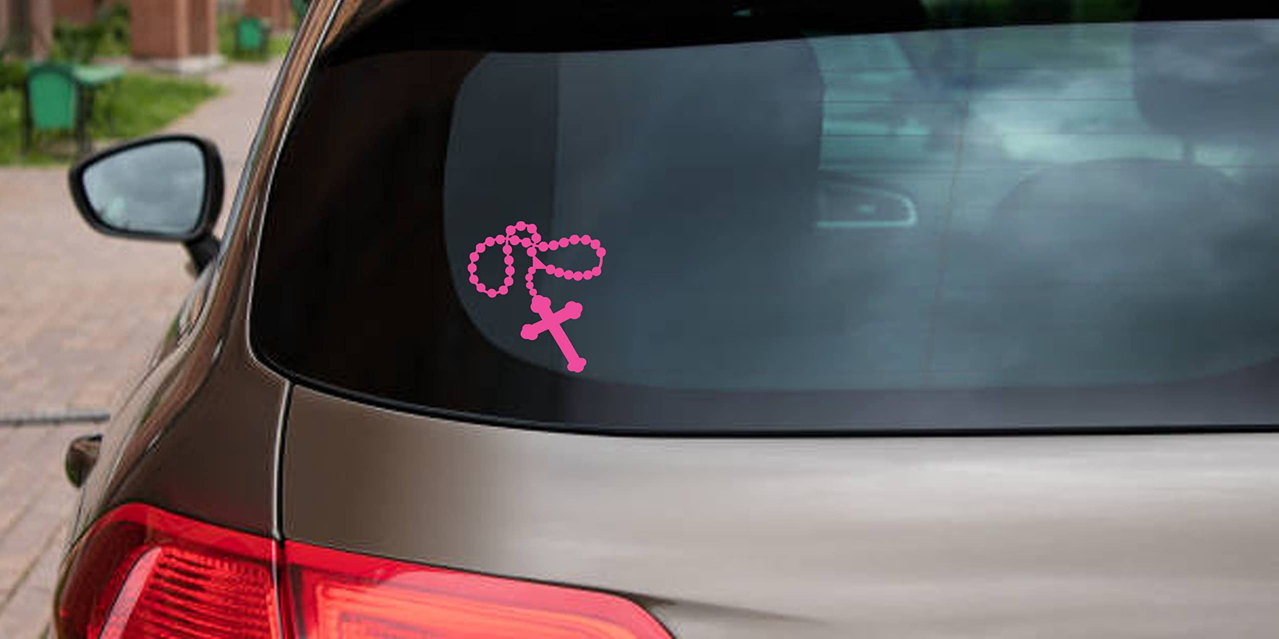 Rosary Cross Catholic Jesus Car Window Wall Laptop Decal Sticker (5 ...