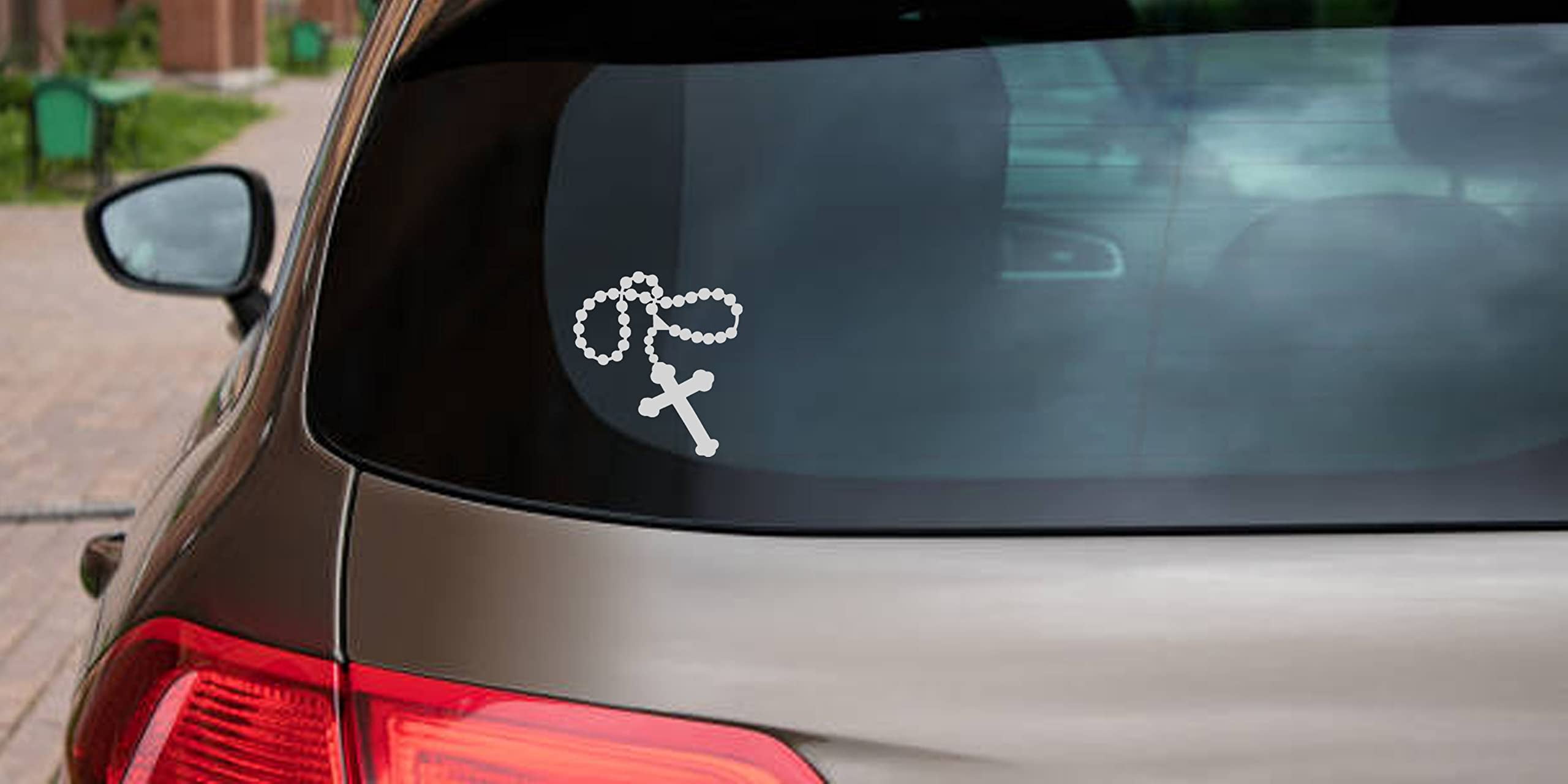 Rosary Cross Catholic Jesus Car Window Wall Laptop Decal Sticker (5 ...