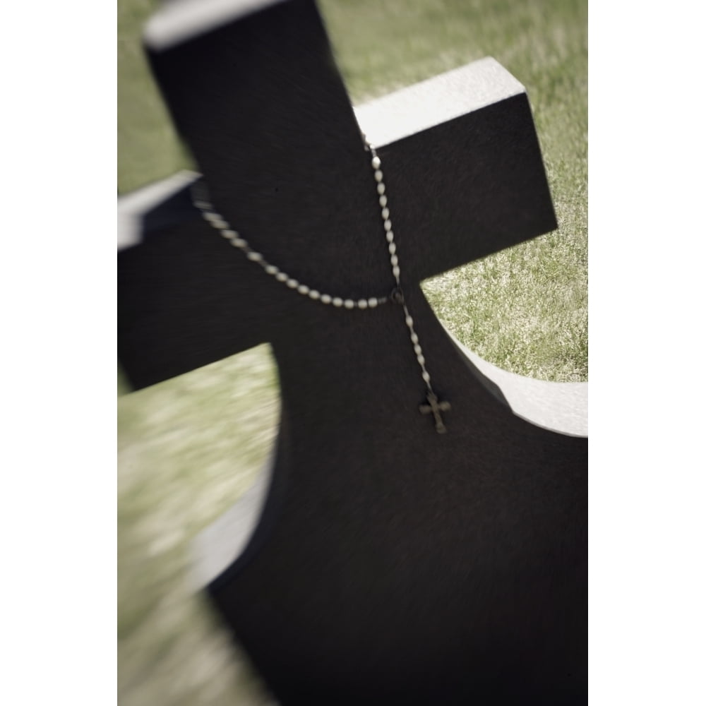 Rosary Draped Over A Gravestone Poster Print by Darren Greenwood ...