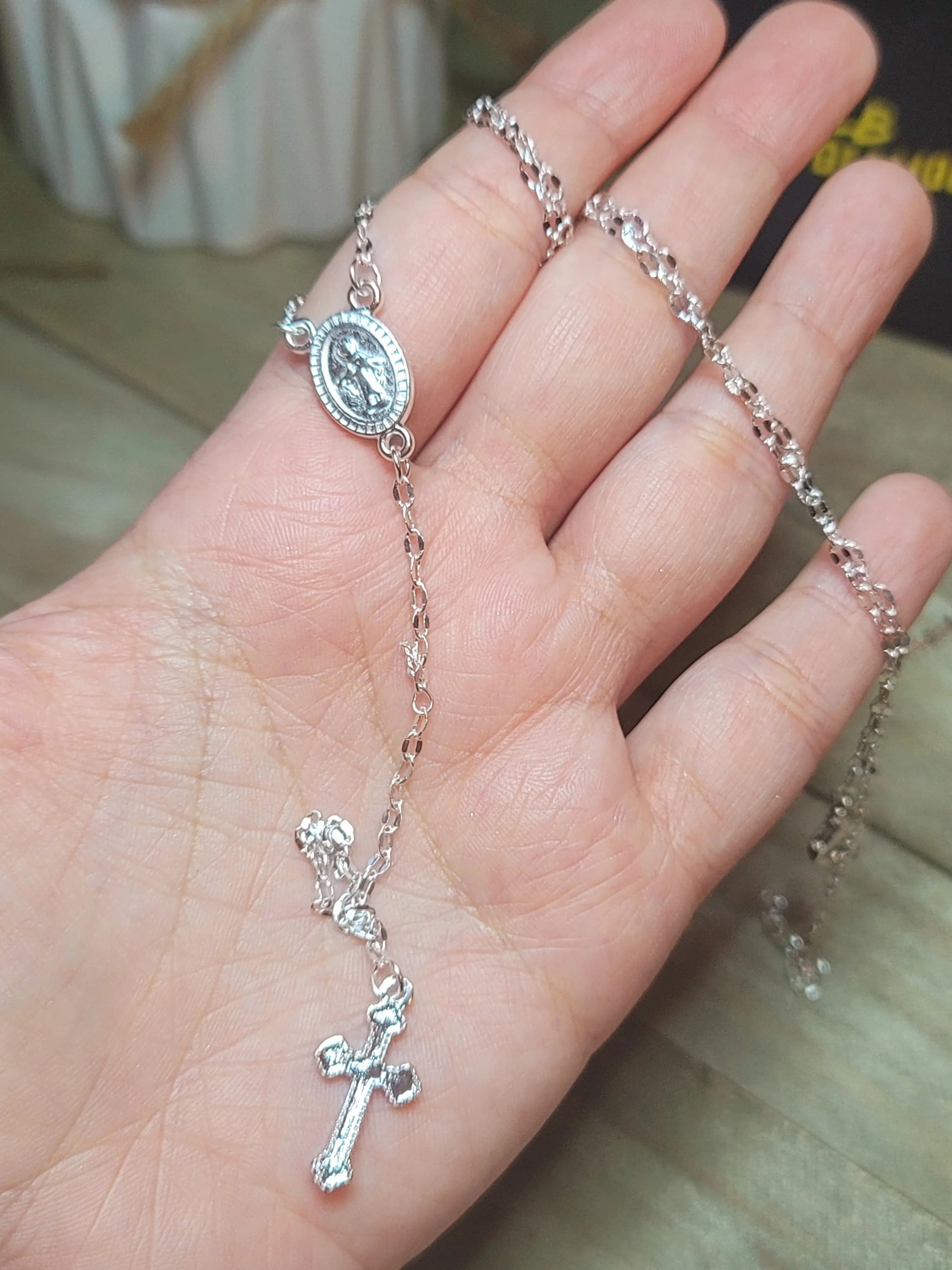 Rosary Necklace, Gold Rosary Necklaces ,Catholic Jewelry Plain Cross ...