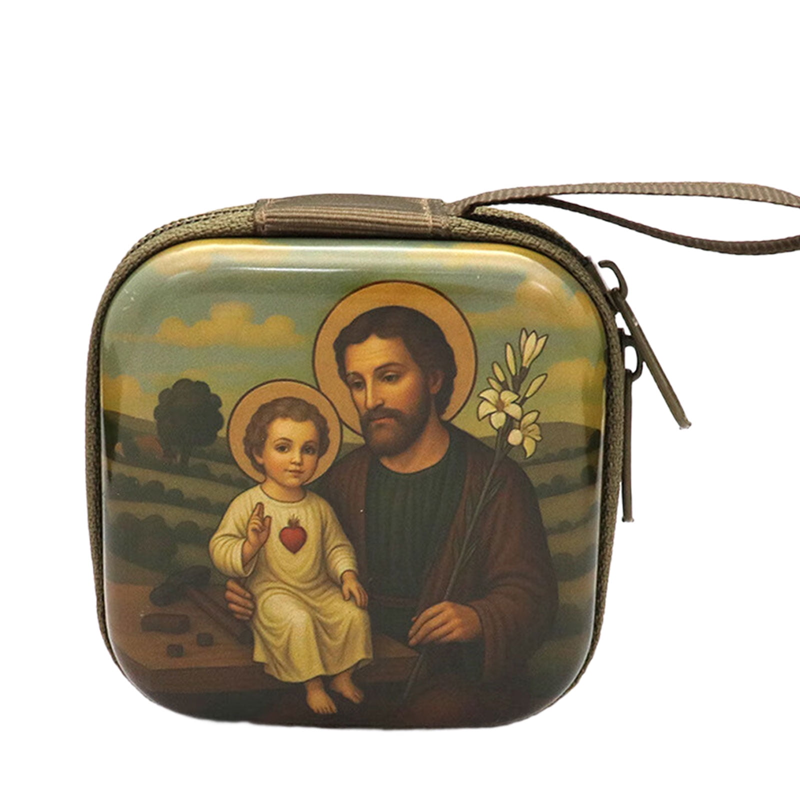 Rosary Prayer Bag with Zipper Closure - Religious Jewelry Box for ...