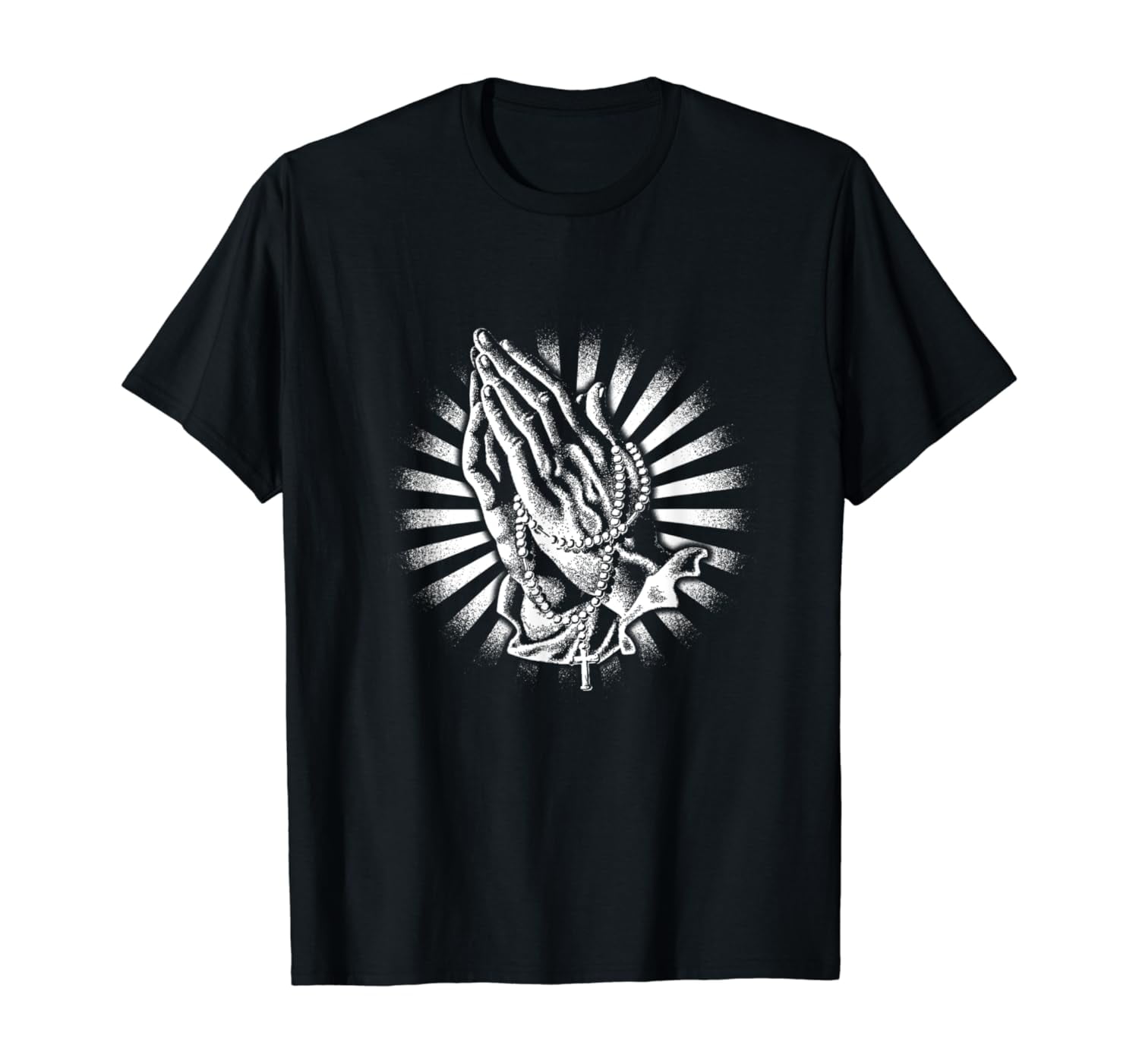 Rosary Praying Hands T-Shirt Believe Faith Christ Praying Hand Shirts ...