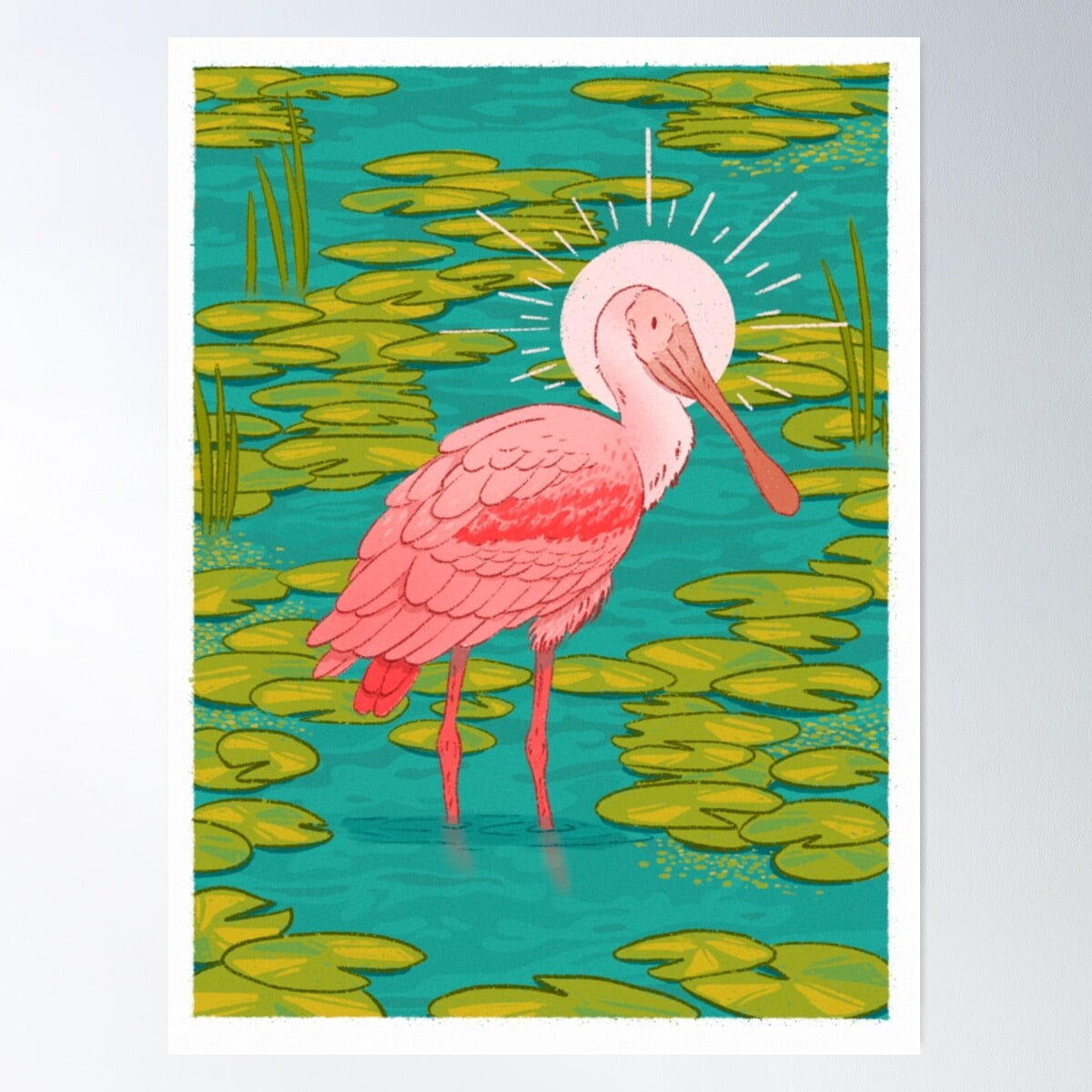 Rosate Spoonbill Poster Wall Art, Modern Wall Decor For Living Room ...