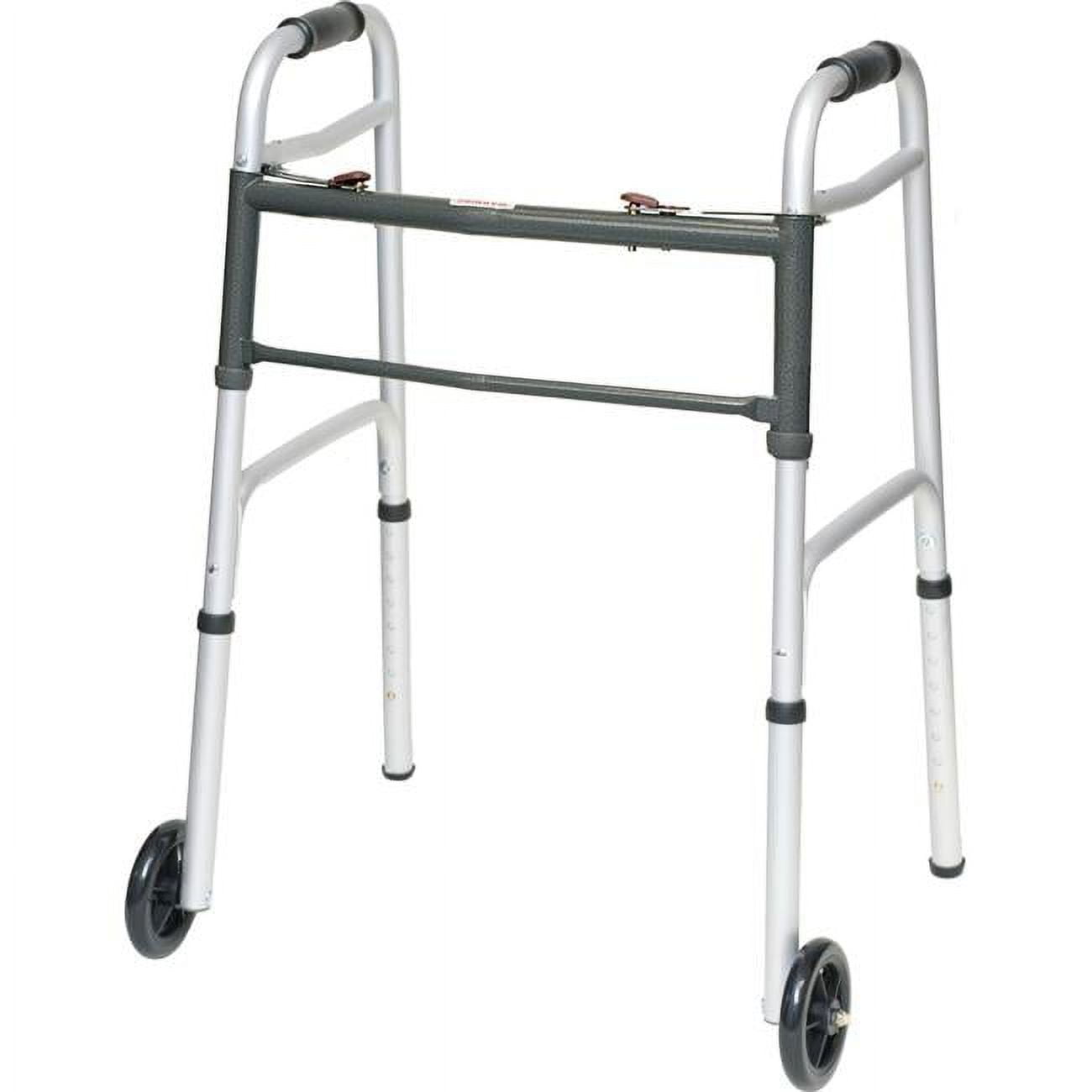 Roscoe Medical WKAAW2B 300 lb Two Button with Wheels Walker, Aluminum ...