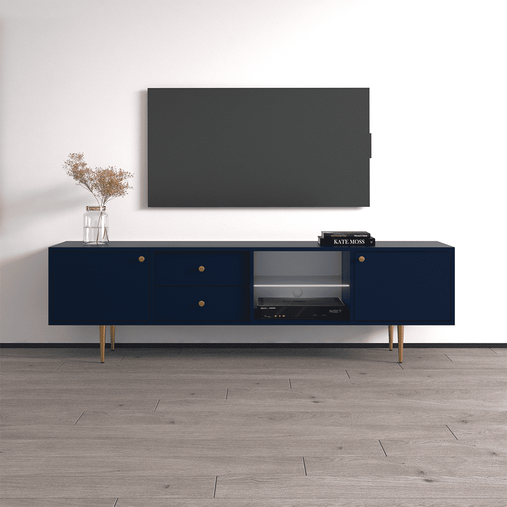 "Rose 01 Mid-Century Modern TV Stand, Matte 71"" Entertainment Center ...