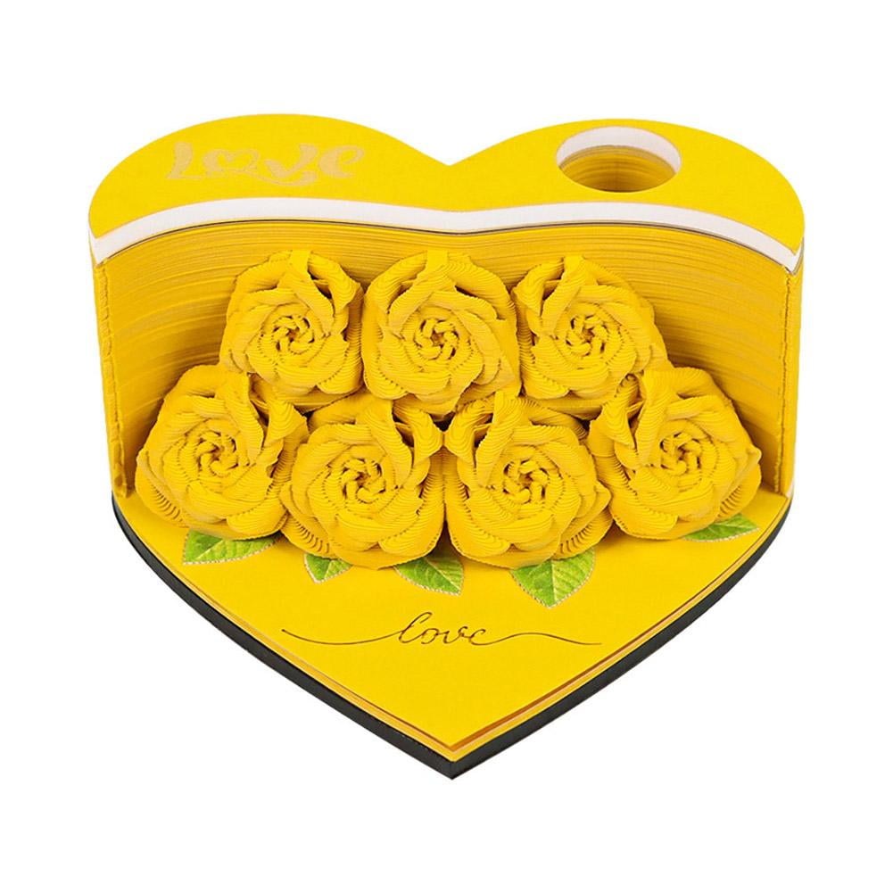 Rose 3D Artistic Notepad Rose Bookmarks Non Sticky Sheets Paper Office ...