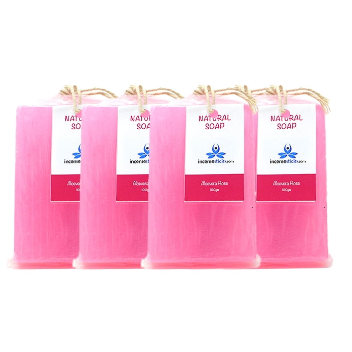 Rose Aloe Vera Soap, 100g Bar,4 Pack, Natural Moisturizing & Cleansing ...