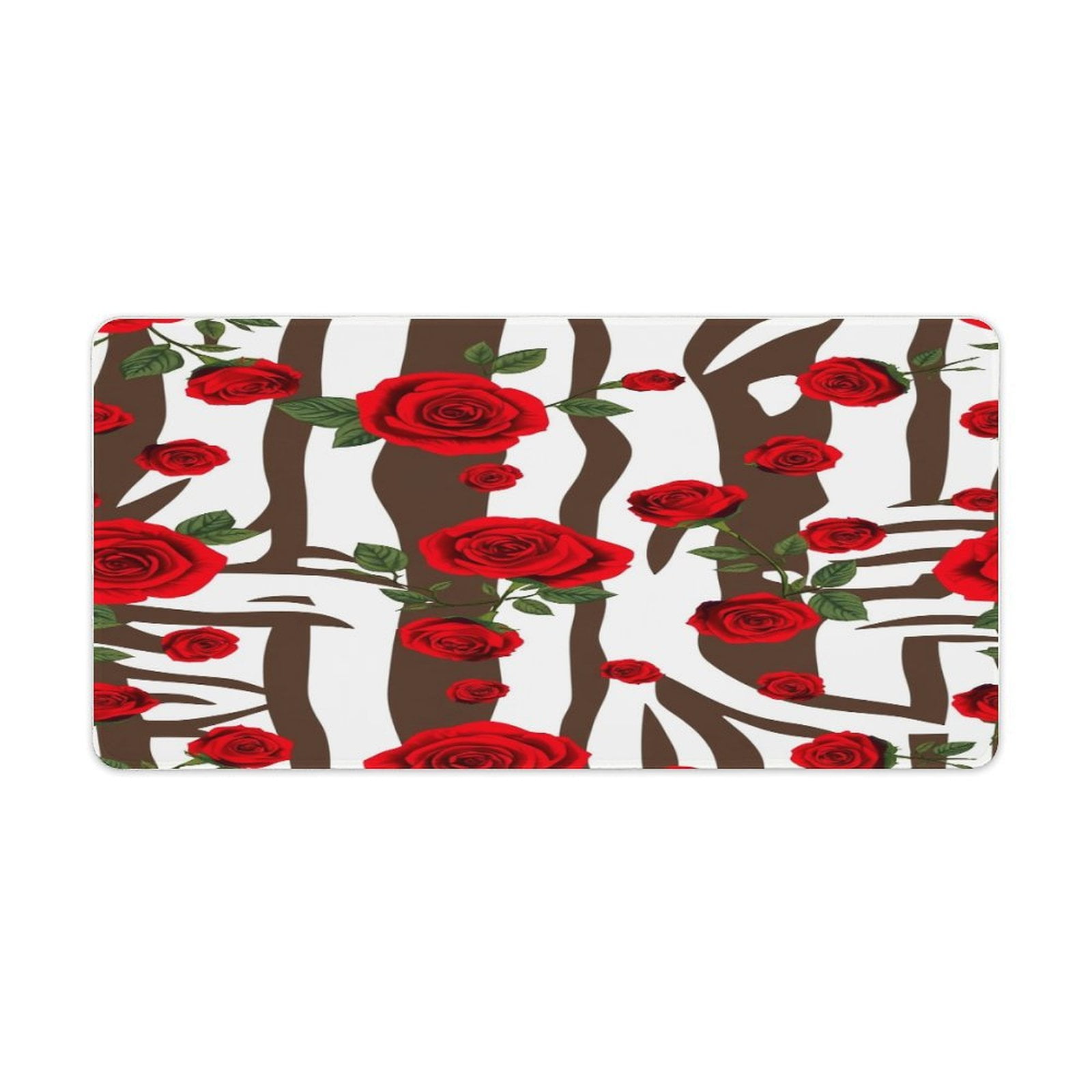 Rose And Zebra Print Pattern Mouse Pad Gamer Keyboard Desk Mats ...
