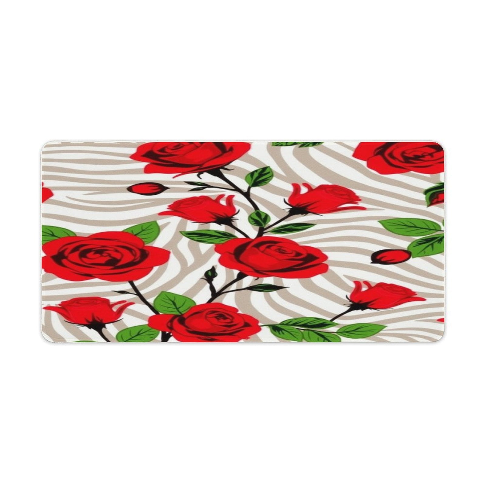 Rose And Zebra Print Pattern Mousepad Gamer Desk Mat Large Keyboard Pad ...