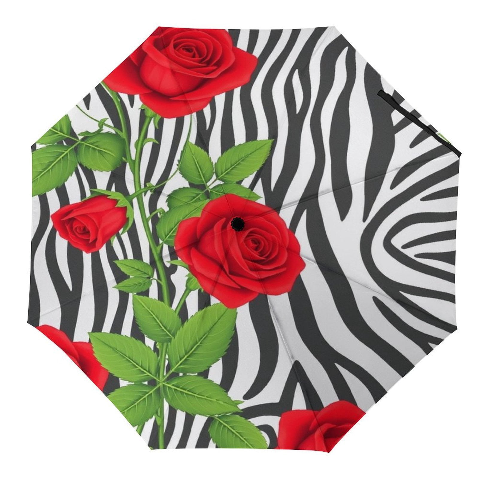 Rose And Zebra Print Pattern Sunscreen Parasol Outdoor Convinient ...