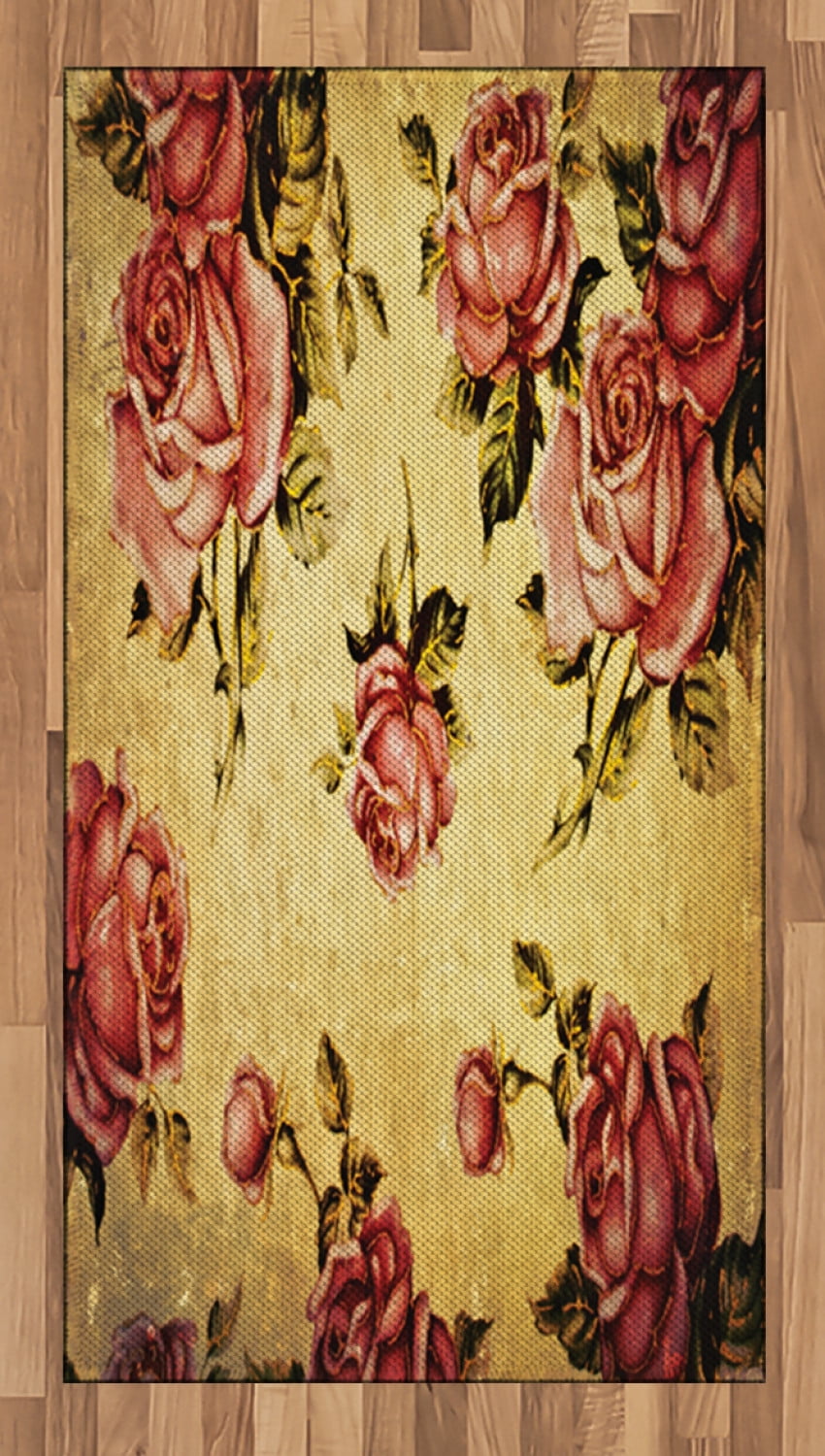 Rose Area Rug, Old Fashioned Victorian Style Rose Pattern with Dramatic ...