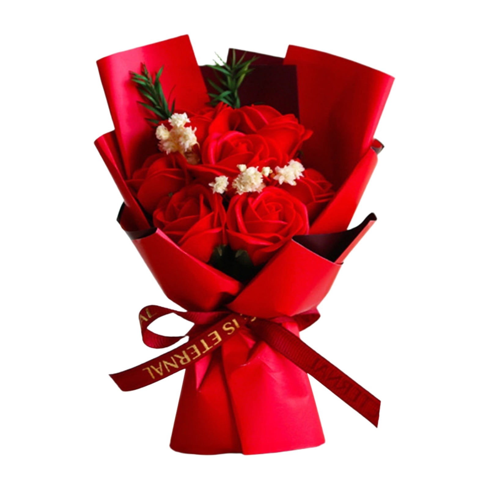 Rose Artificial Flower Bouquet, Valentine's Day Decor, Faux Flower ...