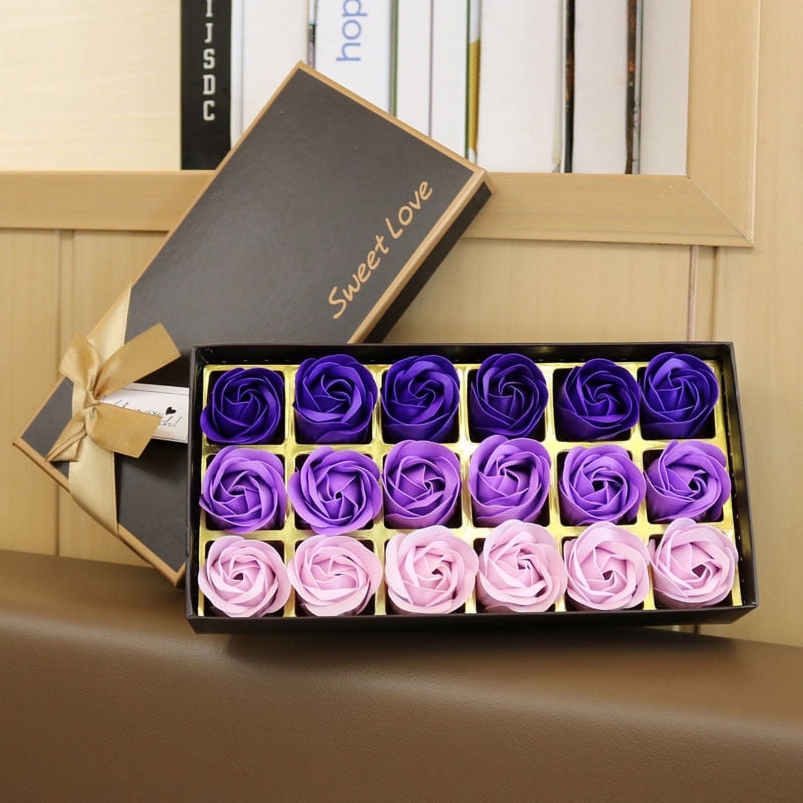 Rose Bath Soap, 18 Pcs Floral Scented Bath Soap Rose Flower Petals for ...